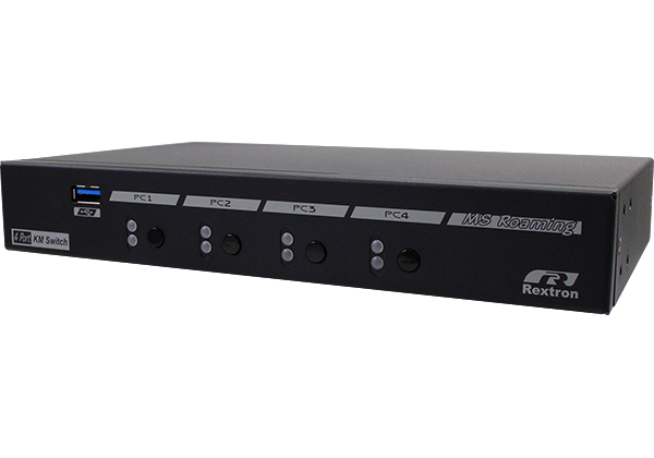 4 Ports KM Switch with USB 2.0, Mouse Roaming Function, Hotkey Control