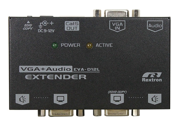 VGA Extender Transmitter Unit, 1920x1200, VGA+ Audio over CAT5 ...